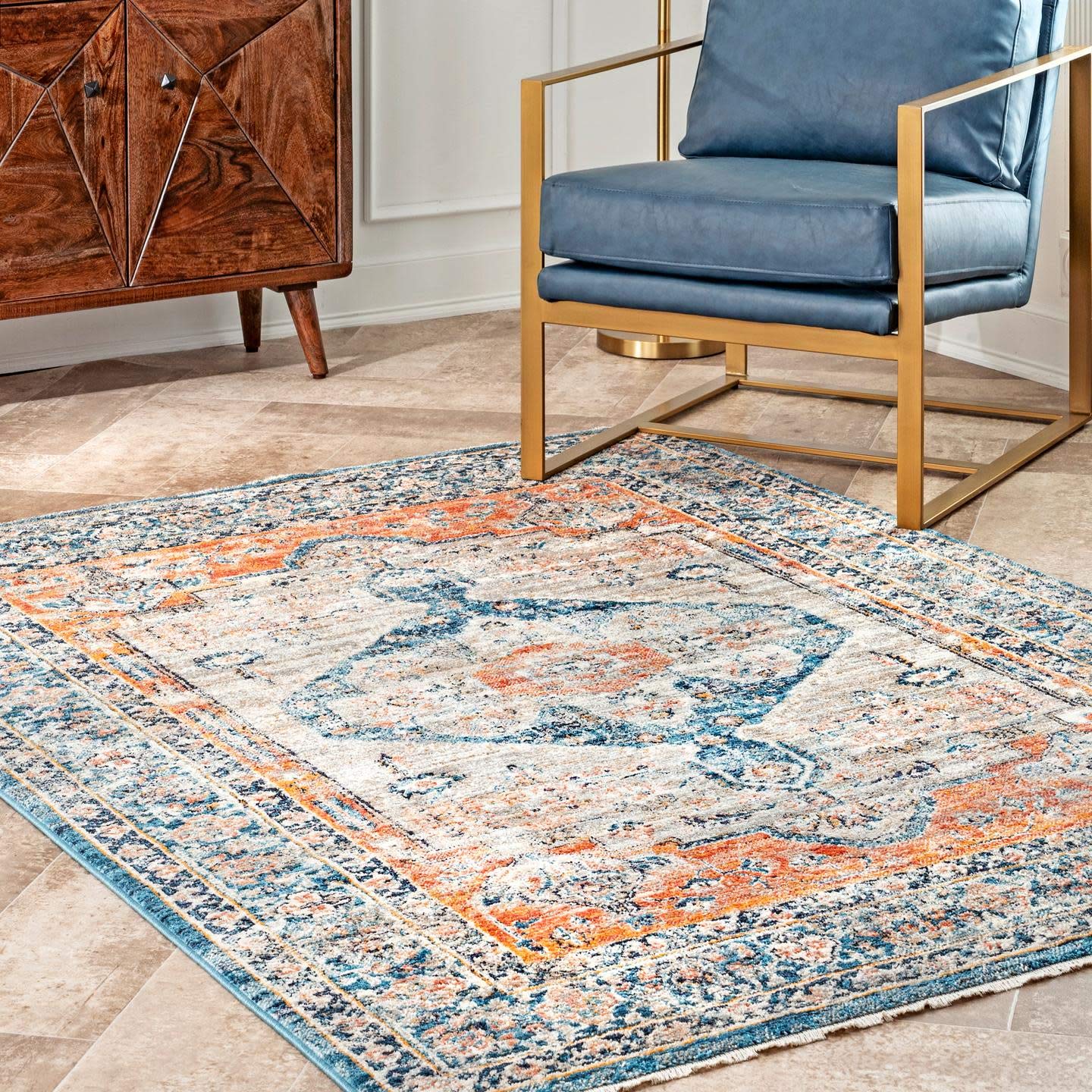 nuLOOM Brynn Petalled Medallion Area Rug, 8x10, Beige