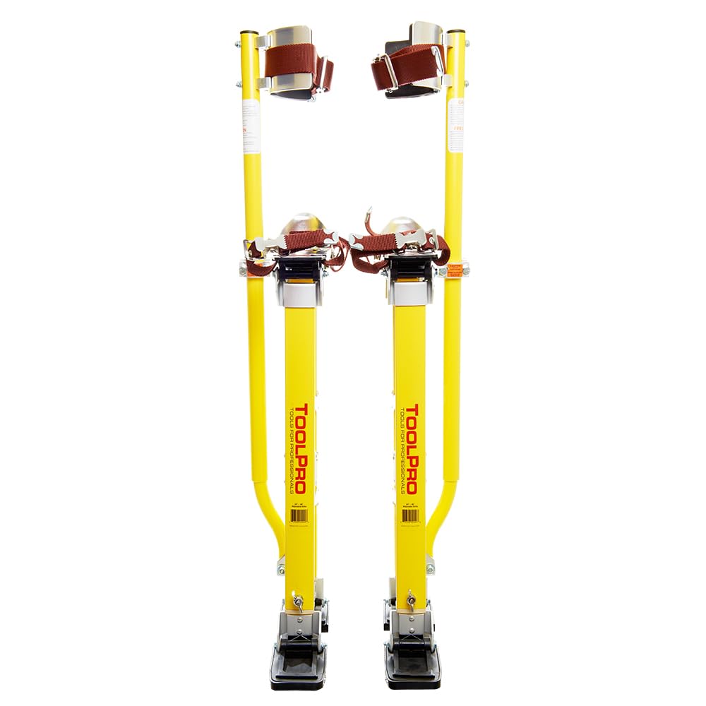 Professional Grade Adjustable Magnesium Drywall Stilts - 24 inch to 40 inch Height Range for Drywall Installation, Painting, and More, Weighs 14lbs.