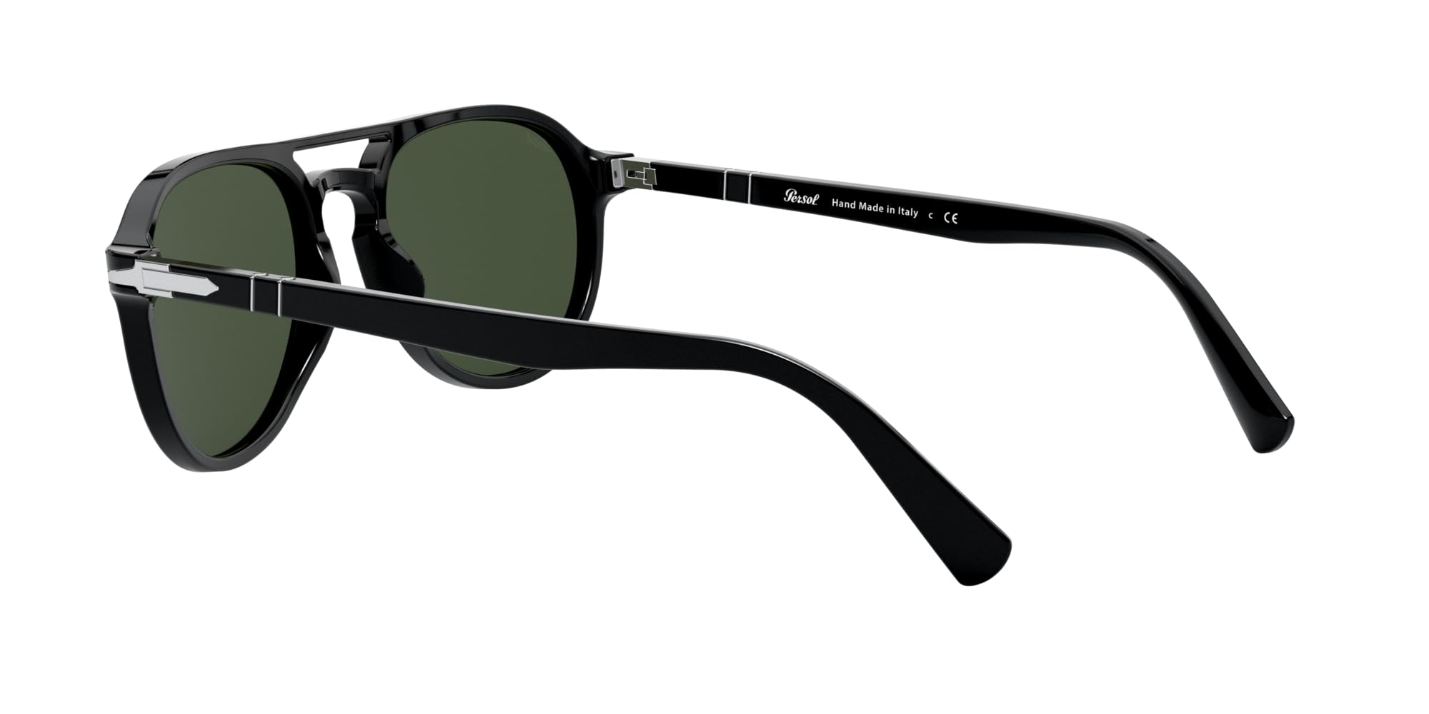 Persol PO3235S Aviator Sunglasses, Black/Blue Gradient Polarized, 55 mm
