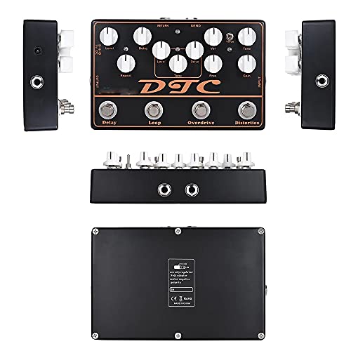 WYFDP Electric Guitar Effects Pedal Guitar Pedal 4-in-1 Distortion Overdrive Loop Delay Strings for Guitar Accessories