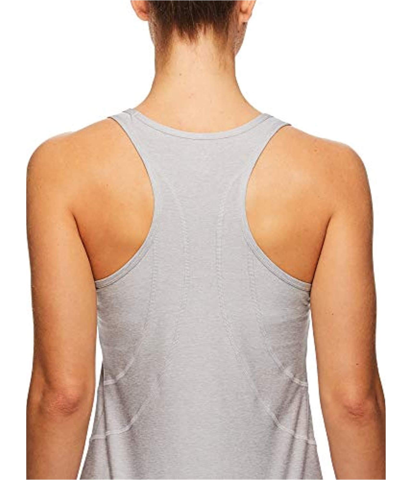 Reebok Womens Marled Jersey Racerback Tank Top, Grey, Small