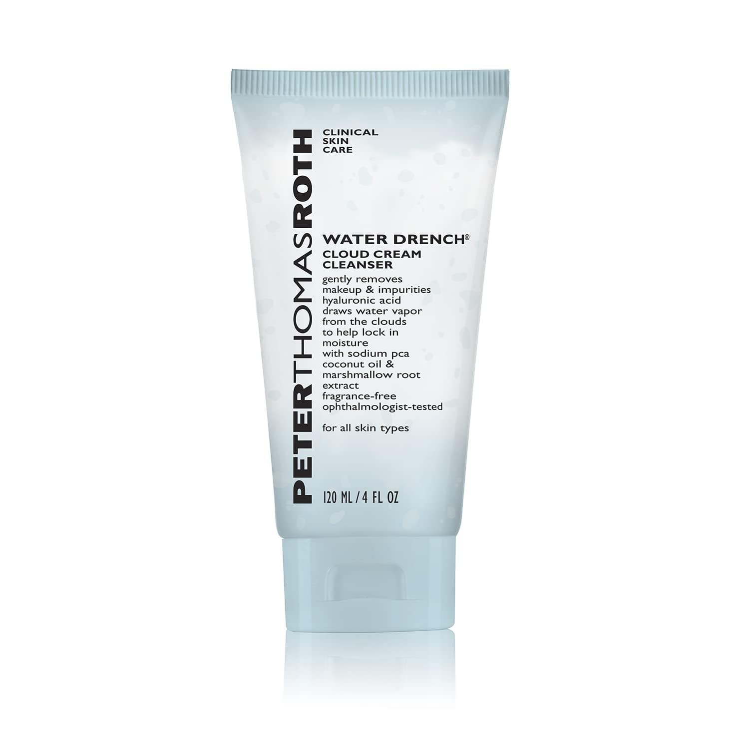 Peter Thomas Roth | Water Drench Cloud Cream Cleanser | Hydrating Face Wash with Hyaluronic Acid, Gently Removes Makeup and Impurities, 4.06 Fl Oz