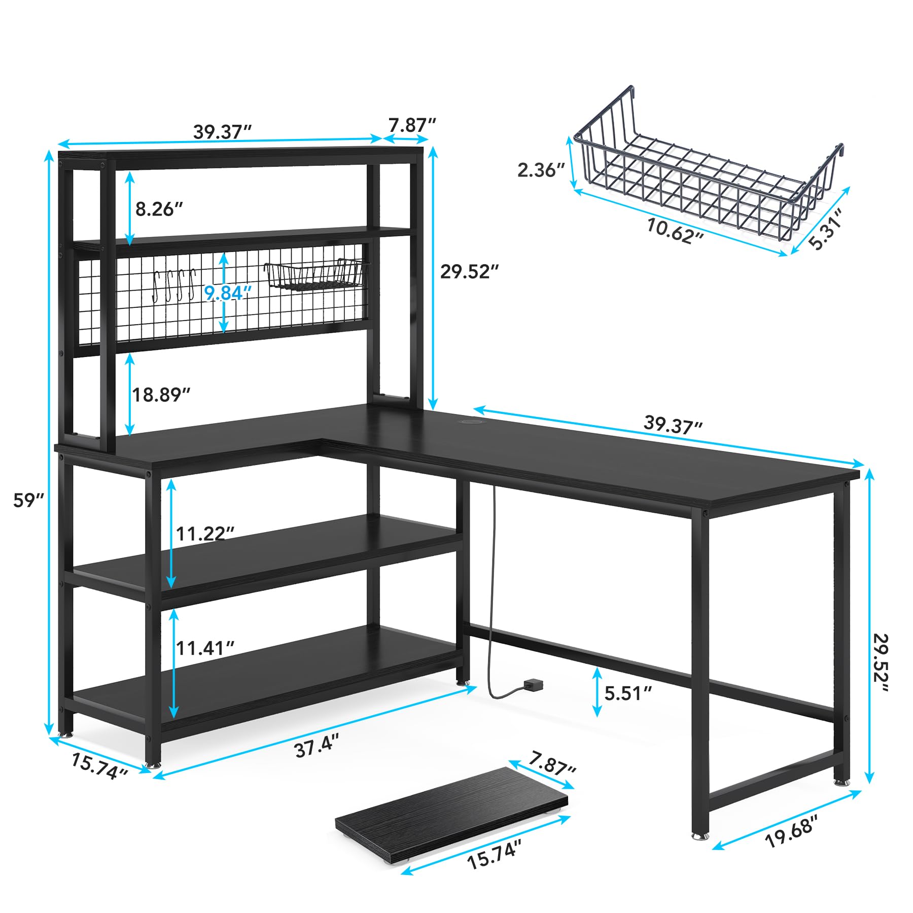 Tribesigns 67" Large Computer Desk with 9 Storage Shelves, Office Desk Study Table Writing Desk Workstation with Hutch Bookshelf for Home Office (Rustic)