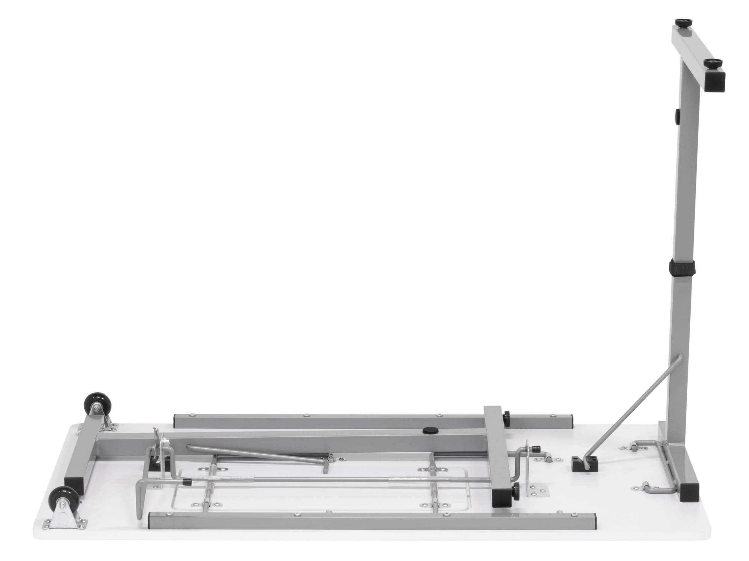 Rollaway II Compact Portable Folding Sewing Table, Silver/White