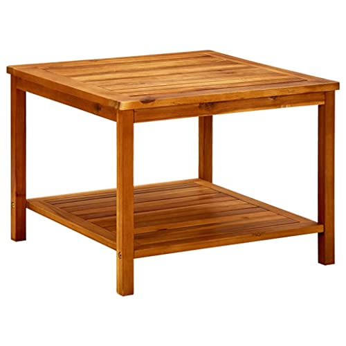 QJBSAVVA Coffee Table 23.6"x23.6"x17.7" Solid Acacia Wood,Bedside Tables Side Tables End Tables Entrance Tables Suitable for Meeting Rooms, Reception Rooms, Offices