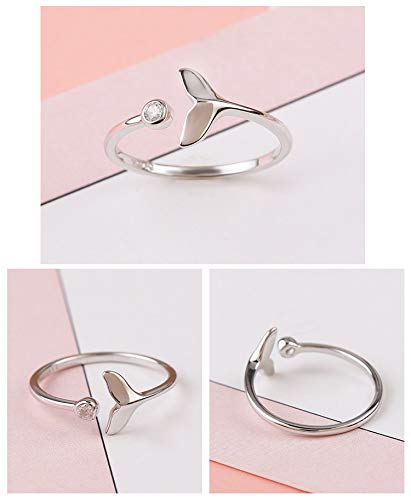 Whale Tail Ring Opening polishing Copper Adjustable Sea Animal Beach Jewelry for Women