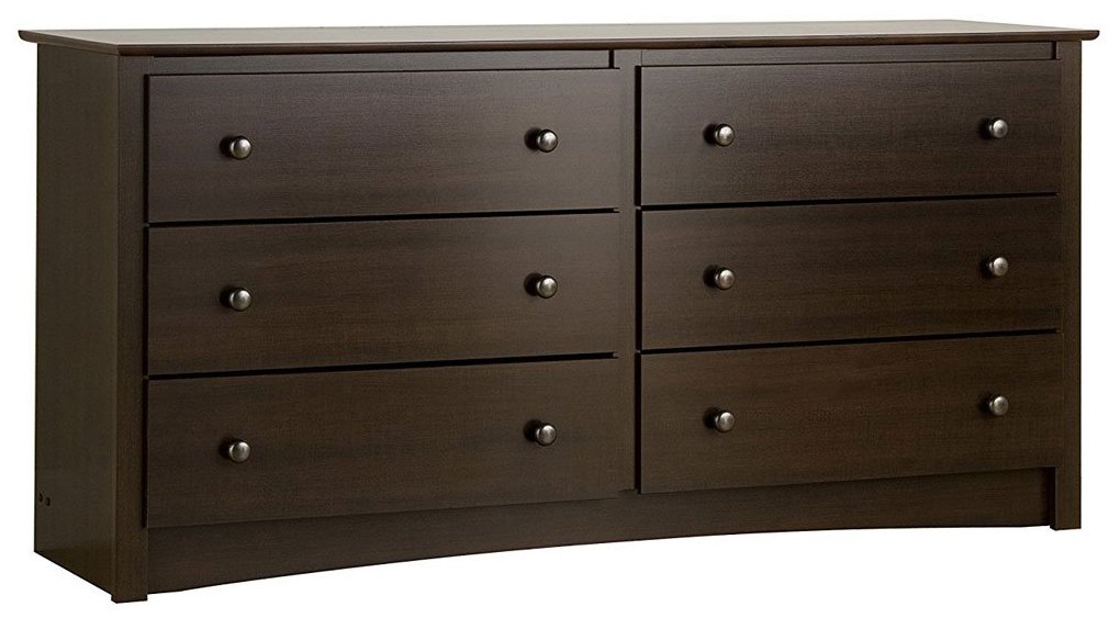 Sonoma 6 Drawer Double Dresser for Bedroom, Espresso & Sonoma 2-Drawer Nightstand, Espresso