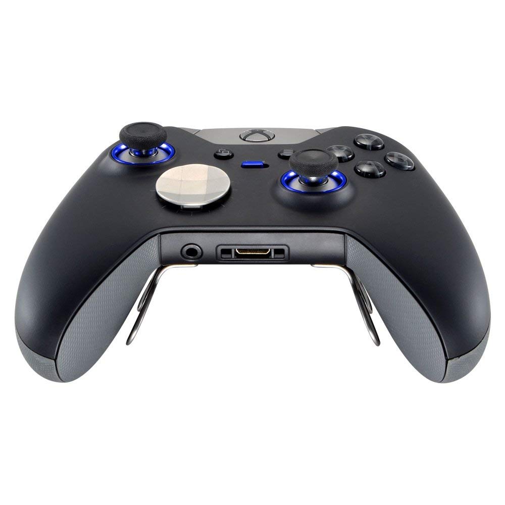 QINGYA Matte Chrome Blue Profile Switch Buttons Accent Rings Accessories Parts for Xbox One Elite Controller Pack of 2