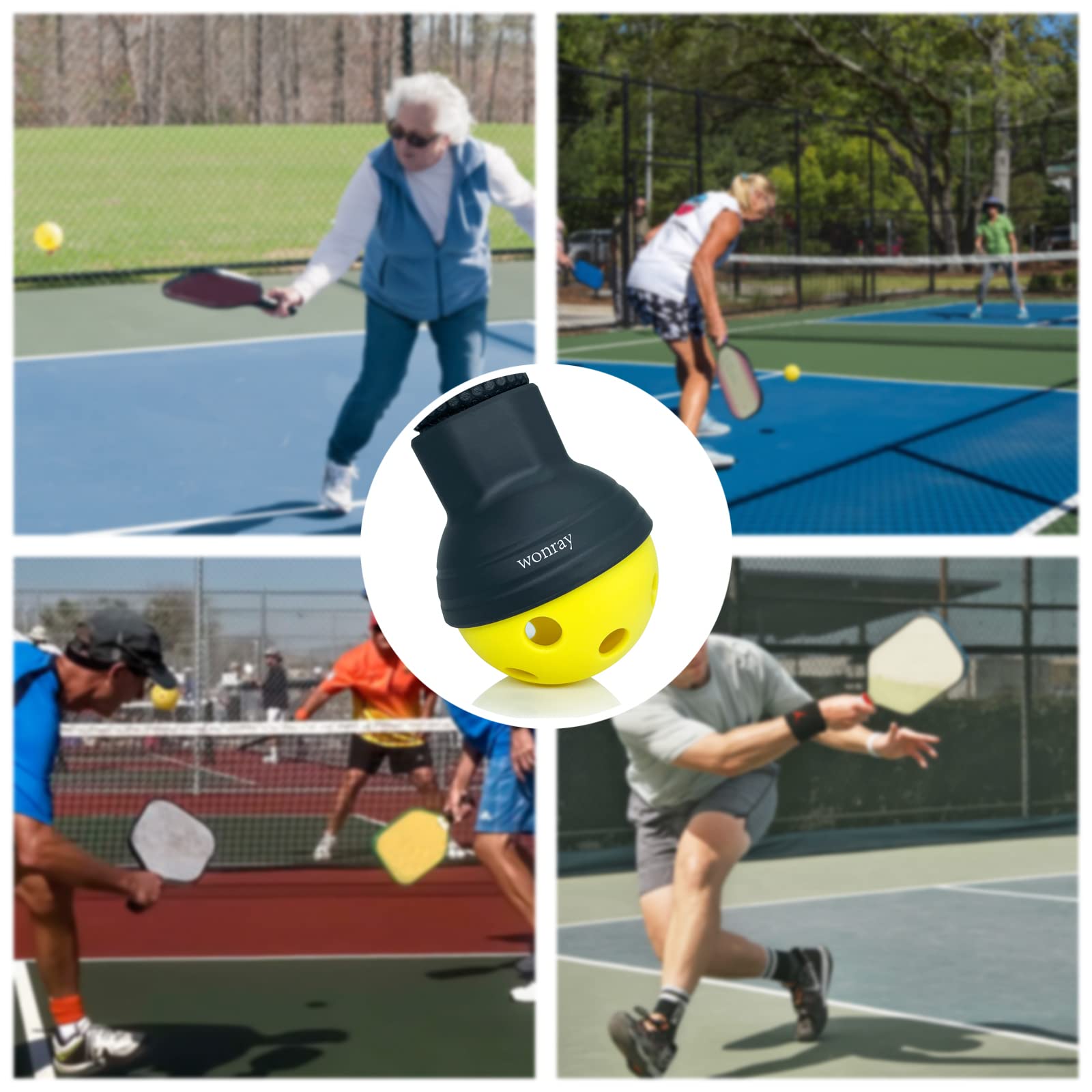 wonray Pickleball Ball Retriever,Pickleballs Rackets Accessory Easier Pick Up The Ball,Suitable for All PickleBalls Player Gifts (2)