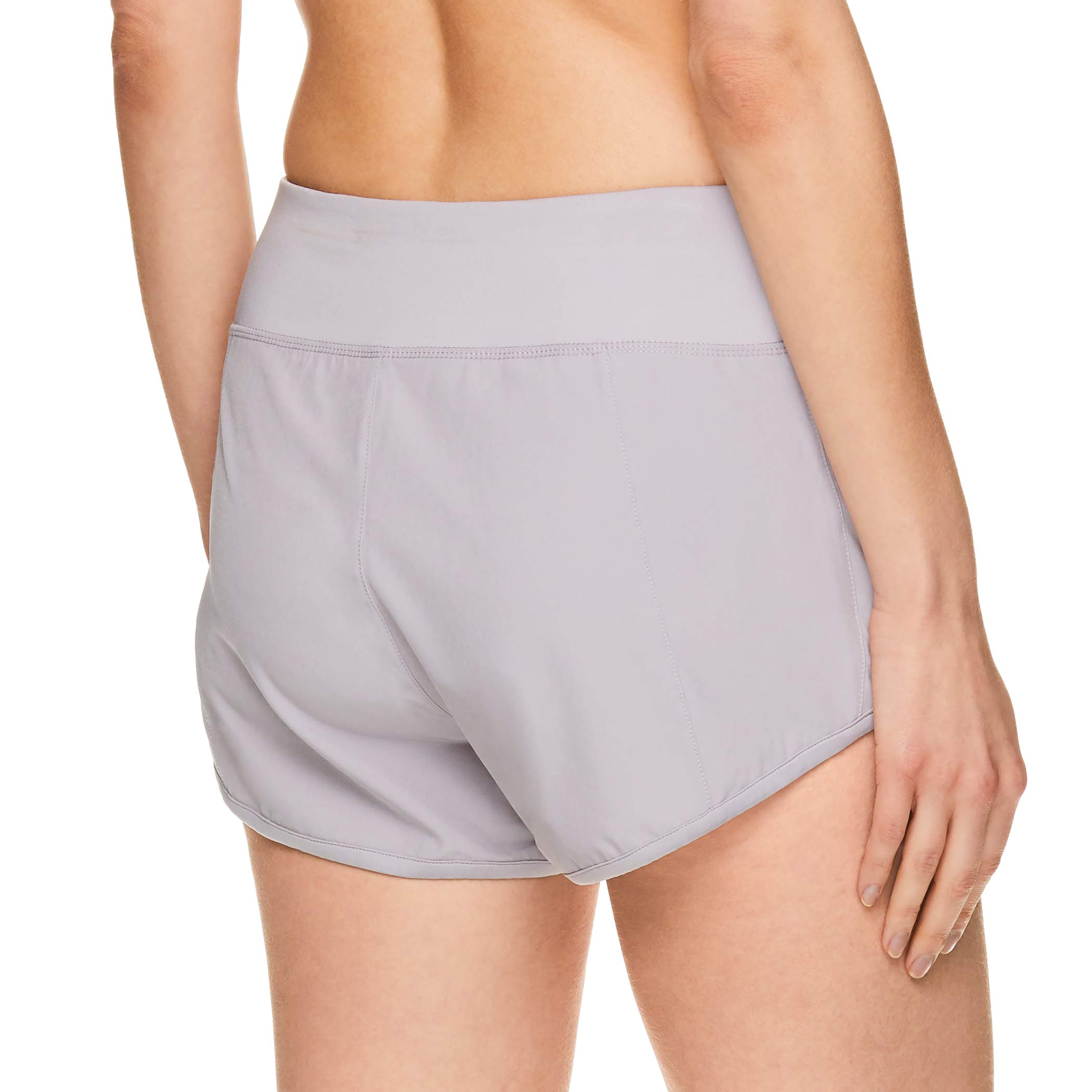 Reebok Women's Athletic Workout Shorts - Gym Training & Running Short - 3 Inch Inseam - Bravo Short Silver Sconce, Large