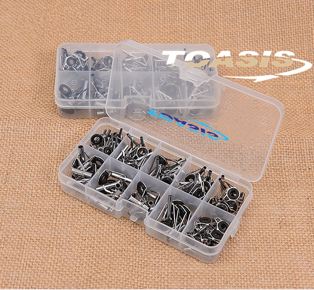 Toasis Fishing Rod Tip Top Guide Replacement Kit 10 Sizes 80pcs