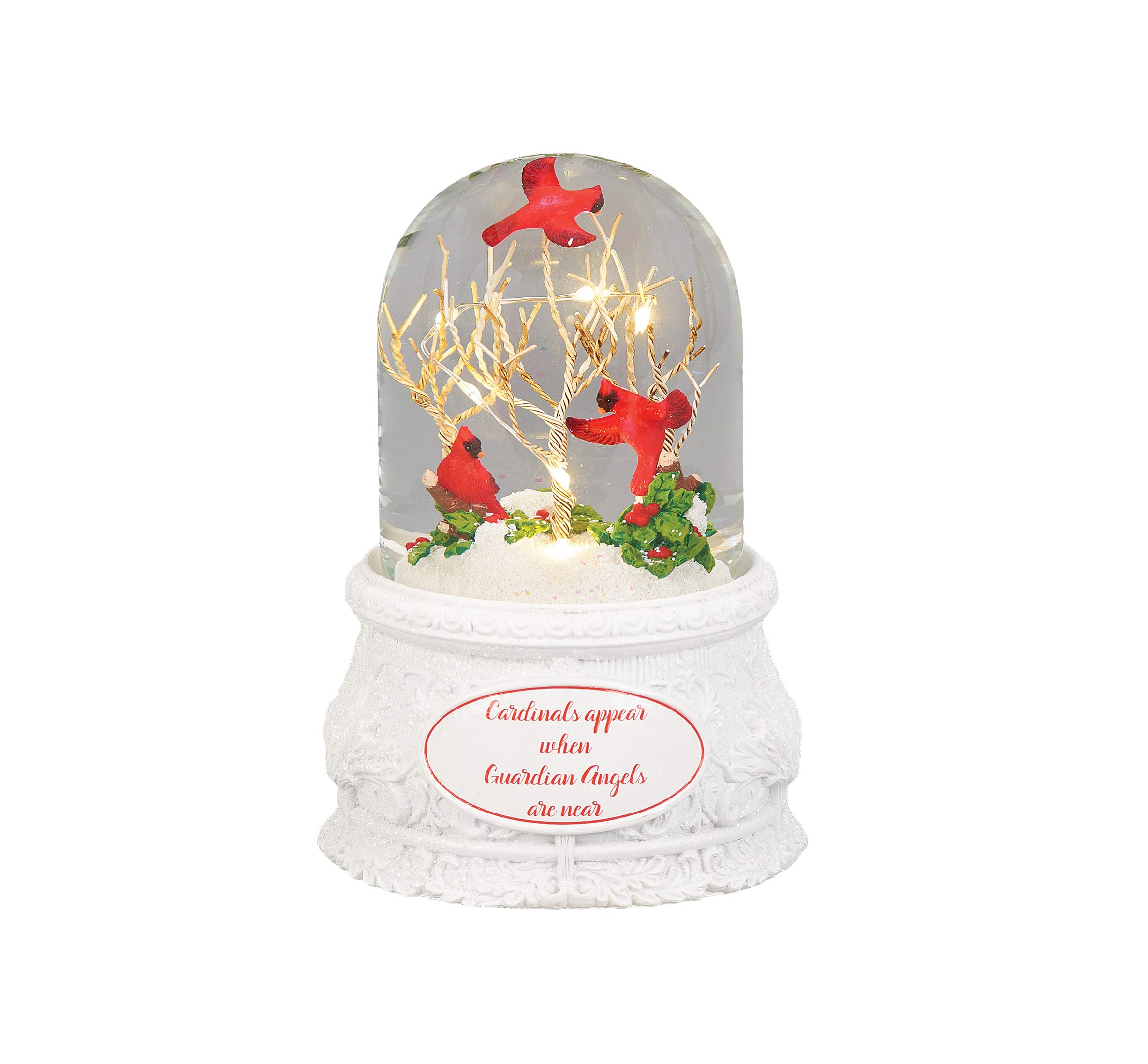 Roman - Lighted Musical Tree with Cardinal Dome, 100mm, 6.25" H, Resin, Glass, Water, Christmas Collection, Home Decor, Adorable Gift, Durable, Beautifully Detailed
