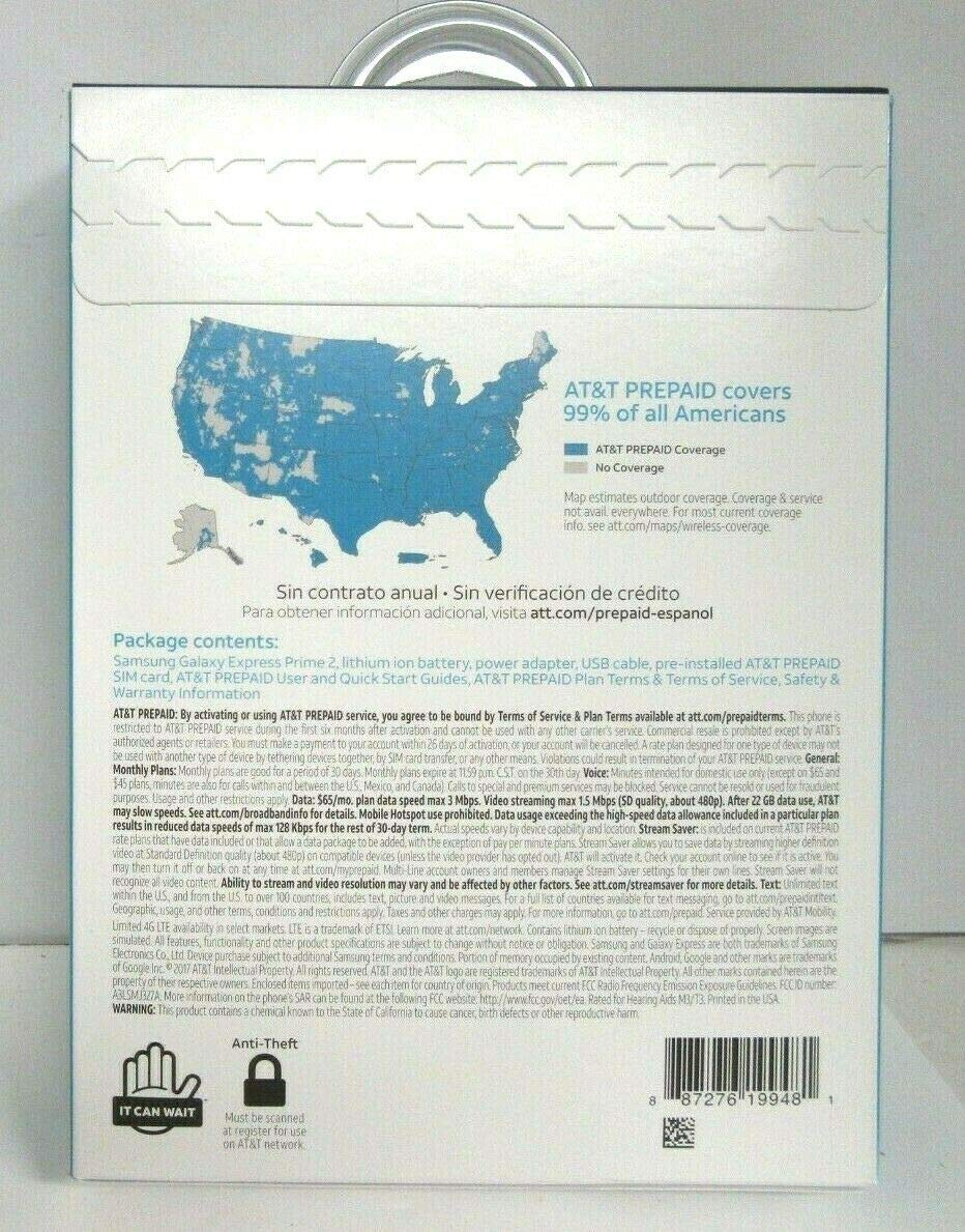 Samsung Galaxy Express Prime 2 - Prepaid - Carrier Locked - AT&T