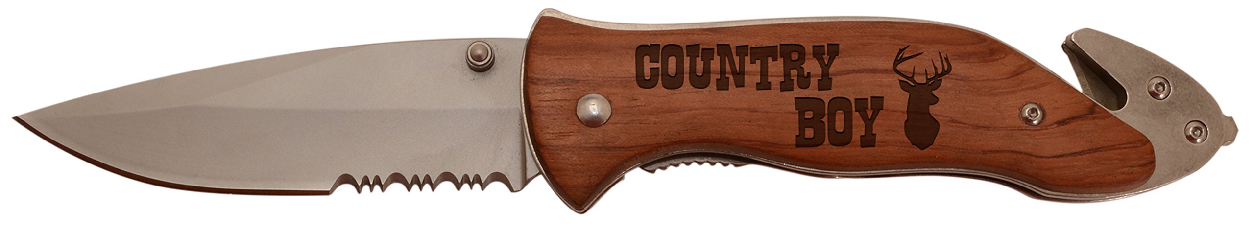 Personalized Gifts Country Boy Deer Head Hunting Gift Redneck Laser Engraved Stainless Steel Folding Survival Knife