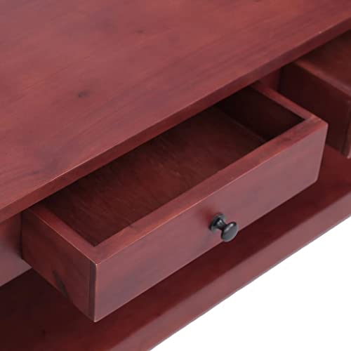 QJBSAVVA Coffee Table Brown 39.4"x21.7"x18.1" Solid Mahogany Wood,Industrial Tables Floor Standing Table Cocktail Table Suitable for Meeting Rooms, Reception Rooms, Offices