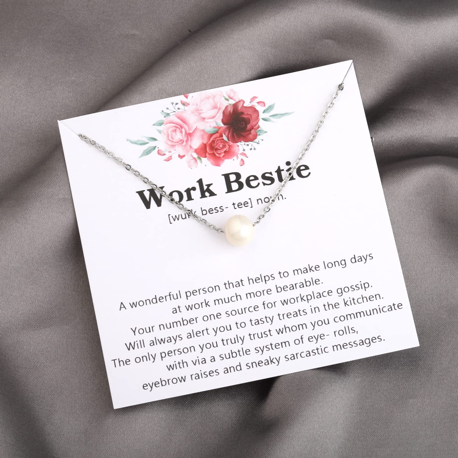 Work Bestie Necklace Coworker Leaving Gift For Coworker Best Work Friend Work Bestie Appreciation Gift (Work Bestie A wonderful person)