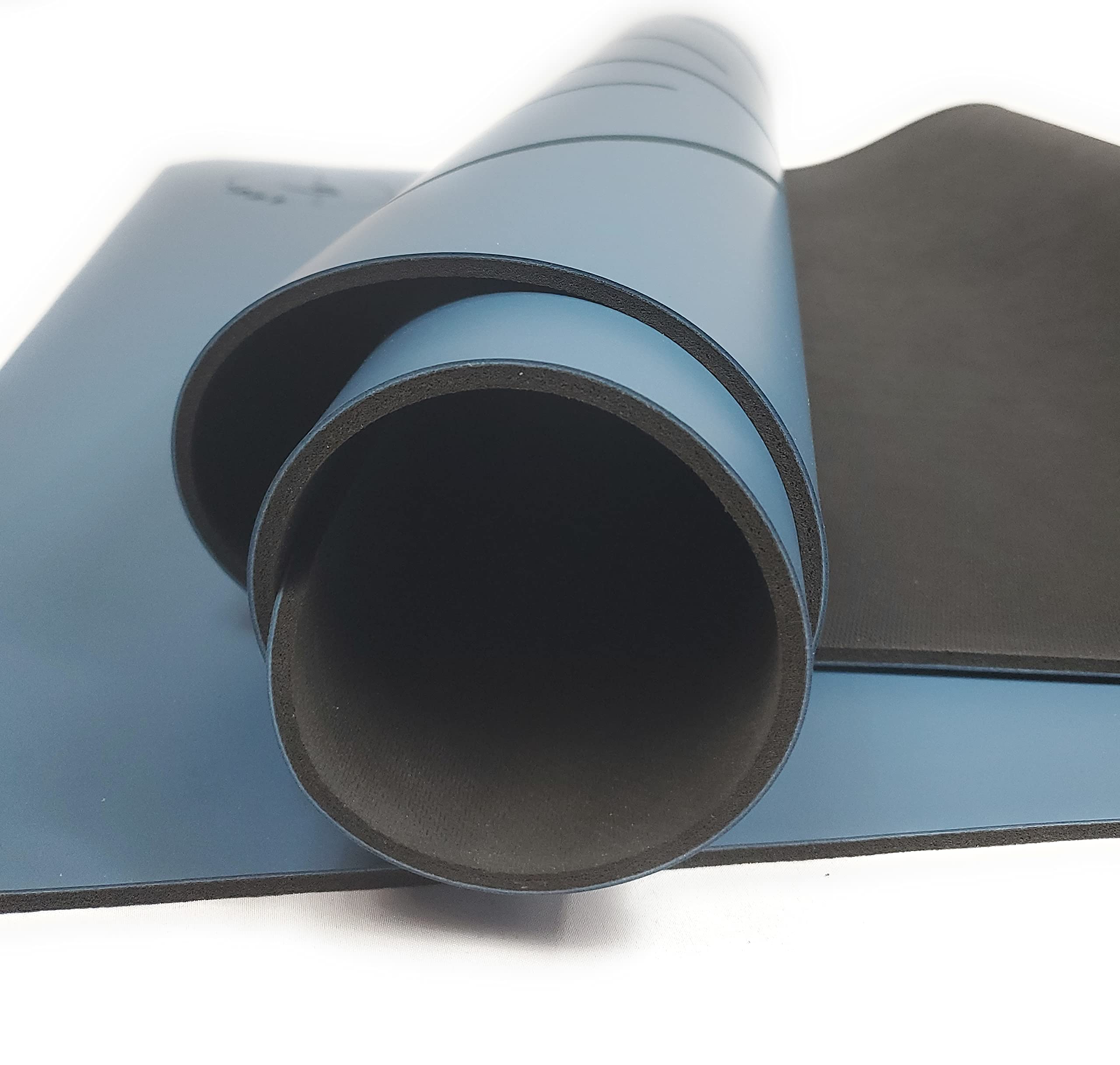 Yoga Mat 5mm Thick BE Premium Yoga Exercise Mat with Carry Strap, ARC Alignment Dry Grip Pro Technology - Moisture Wicking 100% Polyurethane Leather Top and Non-Slip Rubber Bottom for Hot Yoga,