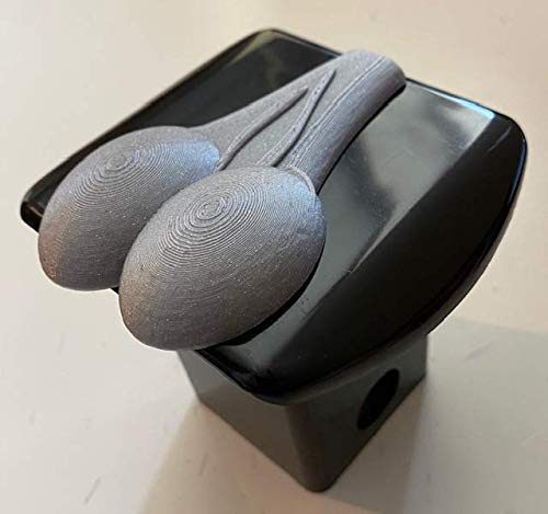 Stickysight.com Ball Sack Nuts in 3D -Black with Grey - 2 inch Trailer Hitch Cover - Bulls Funny