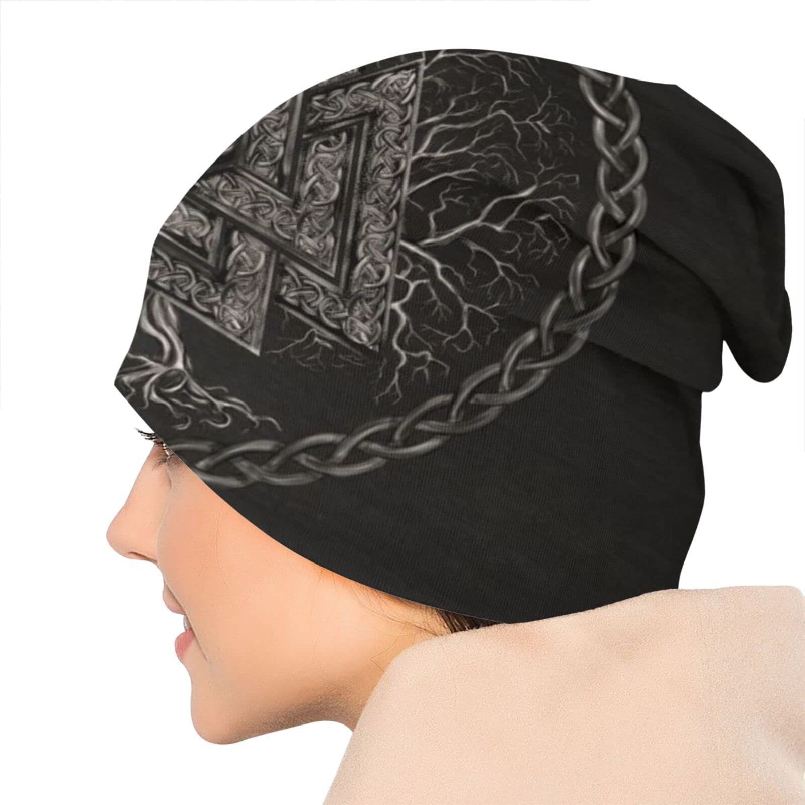 Vikings Beanie Hat Cap Winter Softknit Stocking Cap Slouchy Headwear for Men and Women