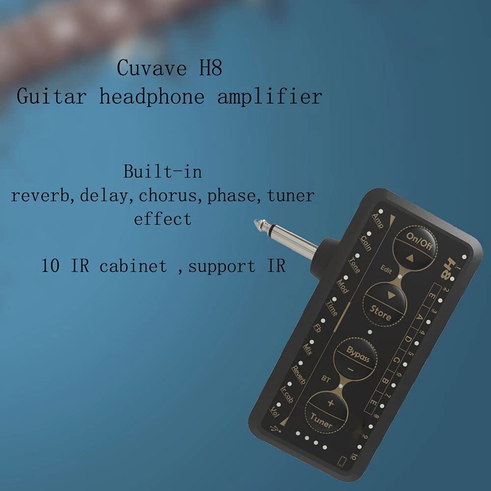 ZYZMH Portable Guitar Amplifier Mini Headphone Amp Built-in Delay Tuner Phaser Reverb Effect Support IR Cabinet Guitar Plugging