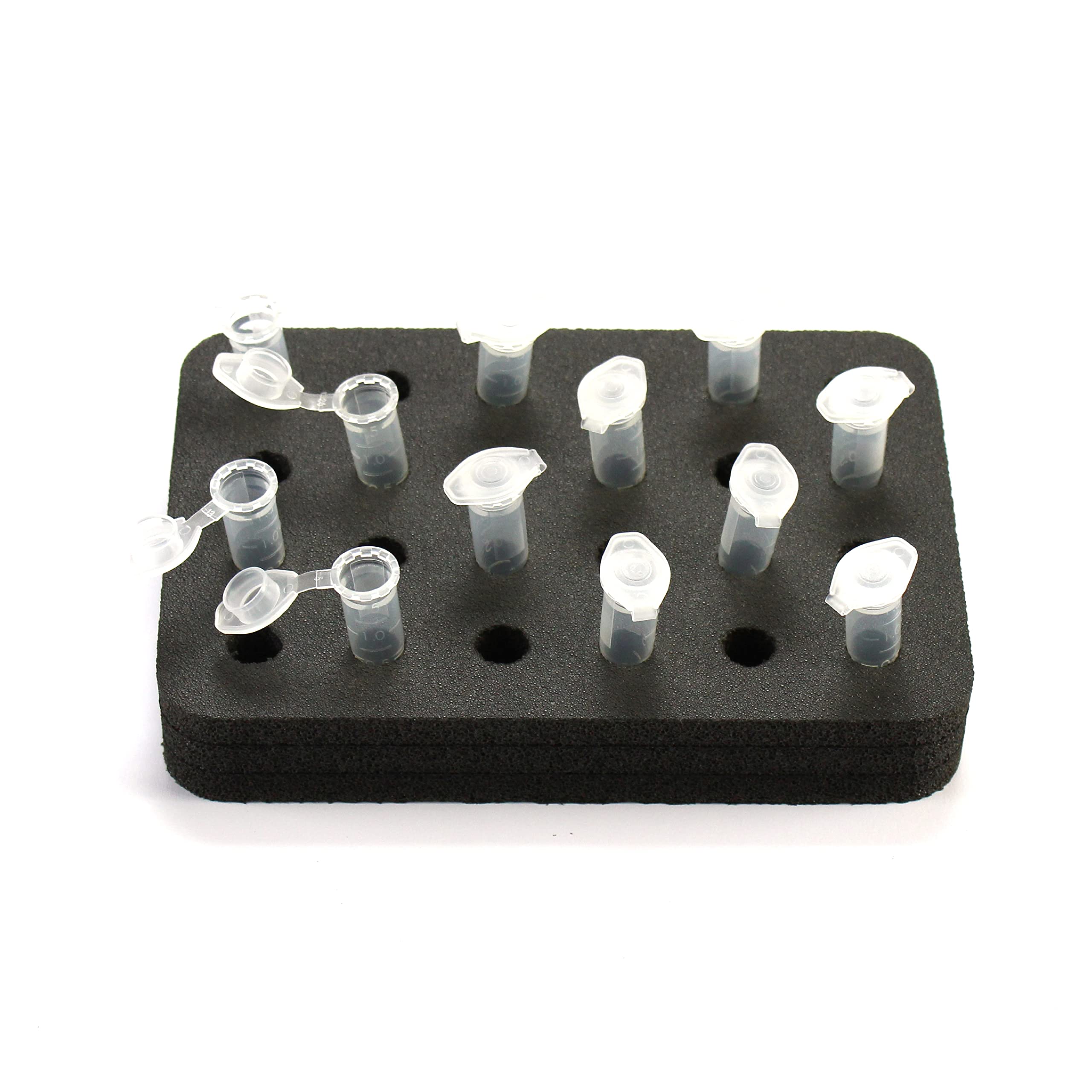 Polar Whale Test Tube Rack Durable Black Foam Storage Holder Organizer Stand Transport Holds 24 Tubes Fits up to 11mm Diameter