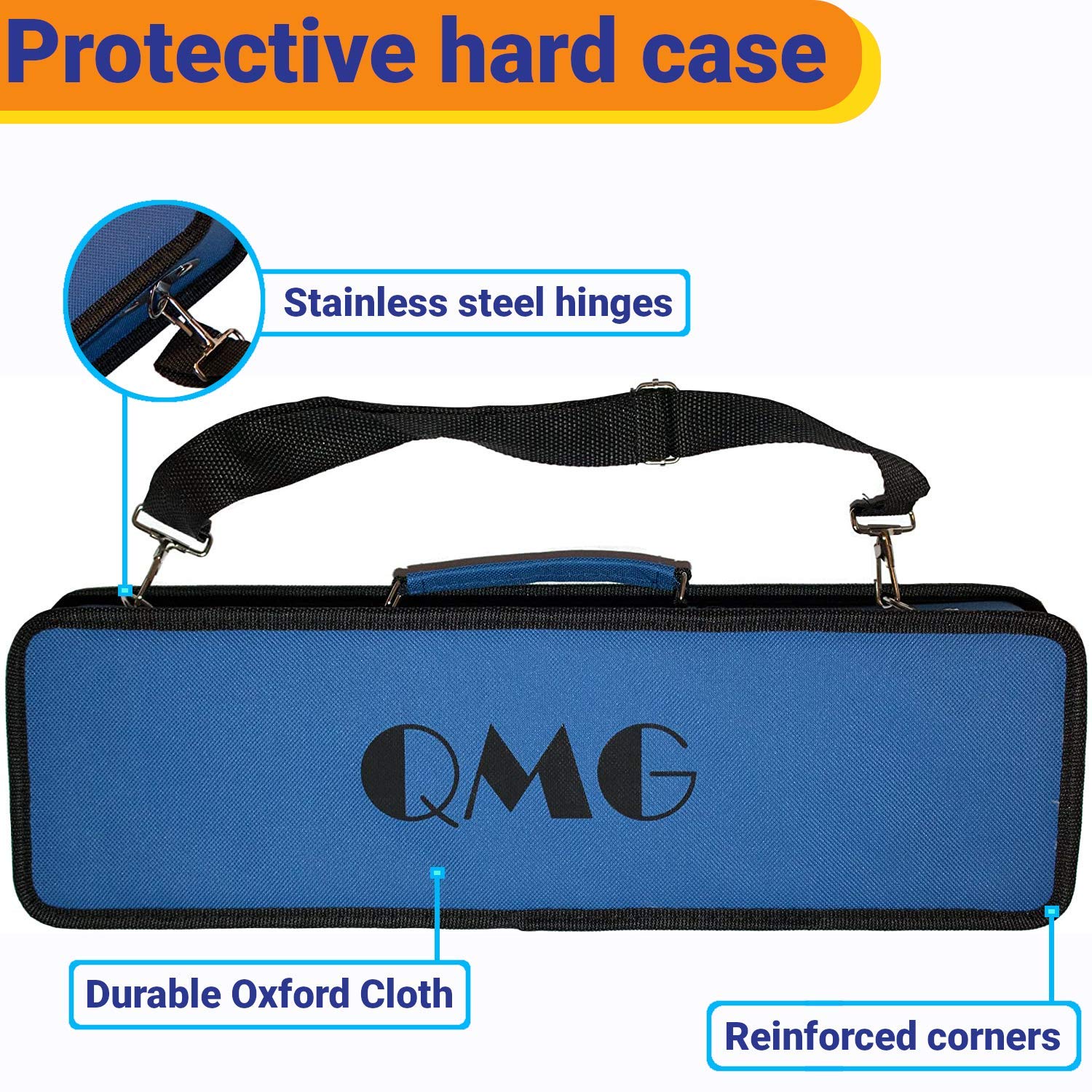 QMG Melodica 32 Keys with Piano Stickers, Hard Cover Carrying Case, Mouthpiece