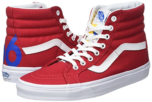 Vans Unisex SK8-Hi Reissue (1966) Mens Skateboarding-Shoes VN-A2XSBMXE, Red/Blue, US Men 4