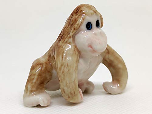 SSJSHOP Gorilla Dollhouse Miniature Figurines Hand Painted Ceramic Animals Collectible Gift Home Garden Decor,
