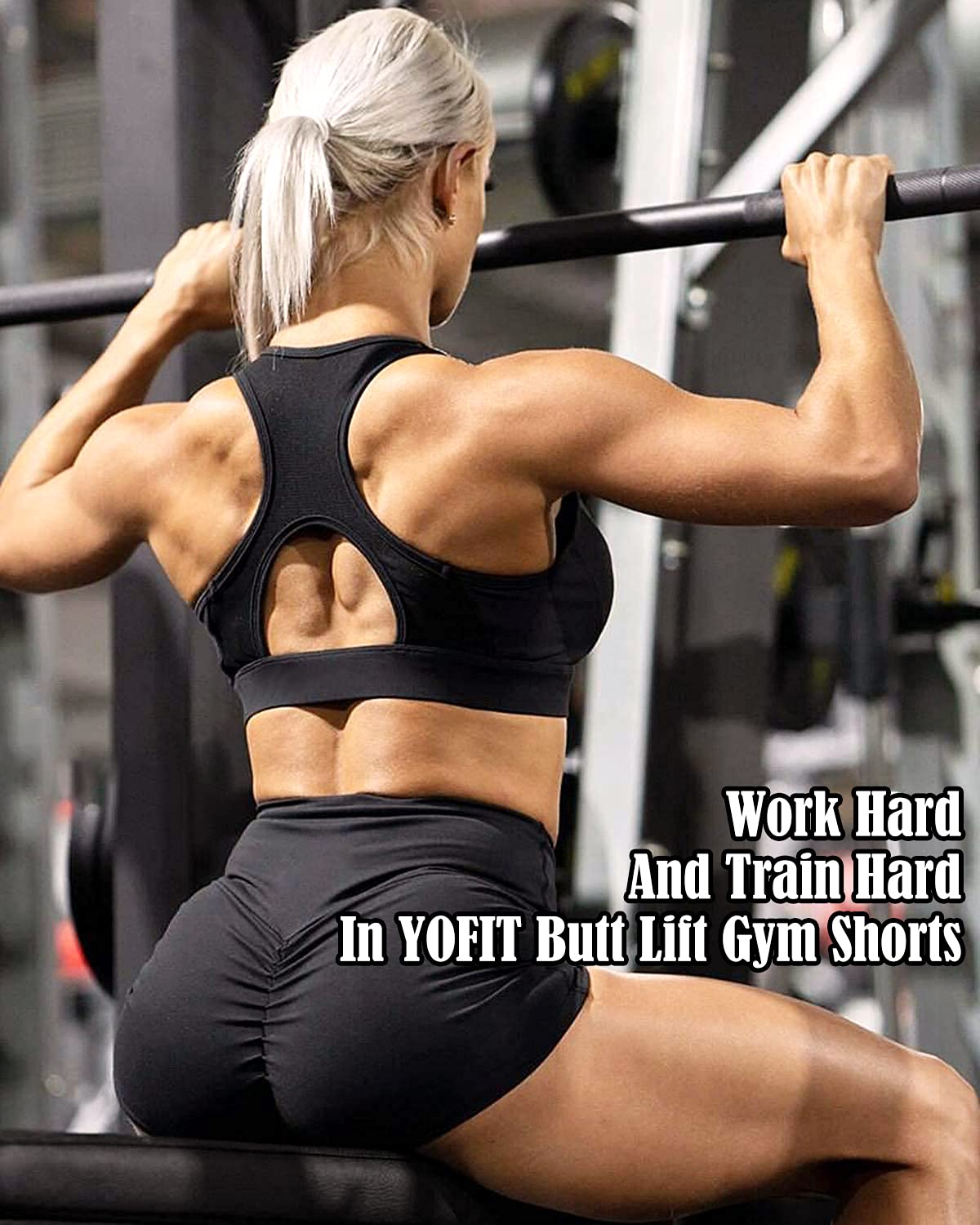 YOFIT Contouring Scrunch Butt Lifting Shorts for Women Gym Workout Spandex Booty Shorts Grey M