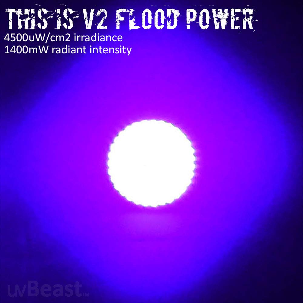 uvBeast V2 - Black Light UV Flashlight with HIGH Definition with Flood Effect 385-395nm UV Best for Commercial/Domestic Use Works Even in Ambient Light β USA Stock β UK Design