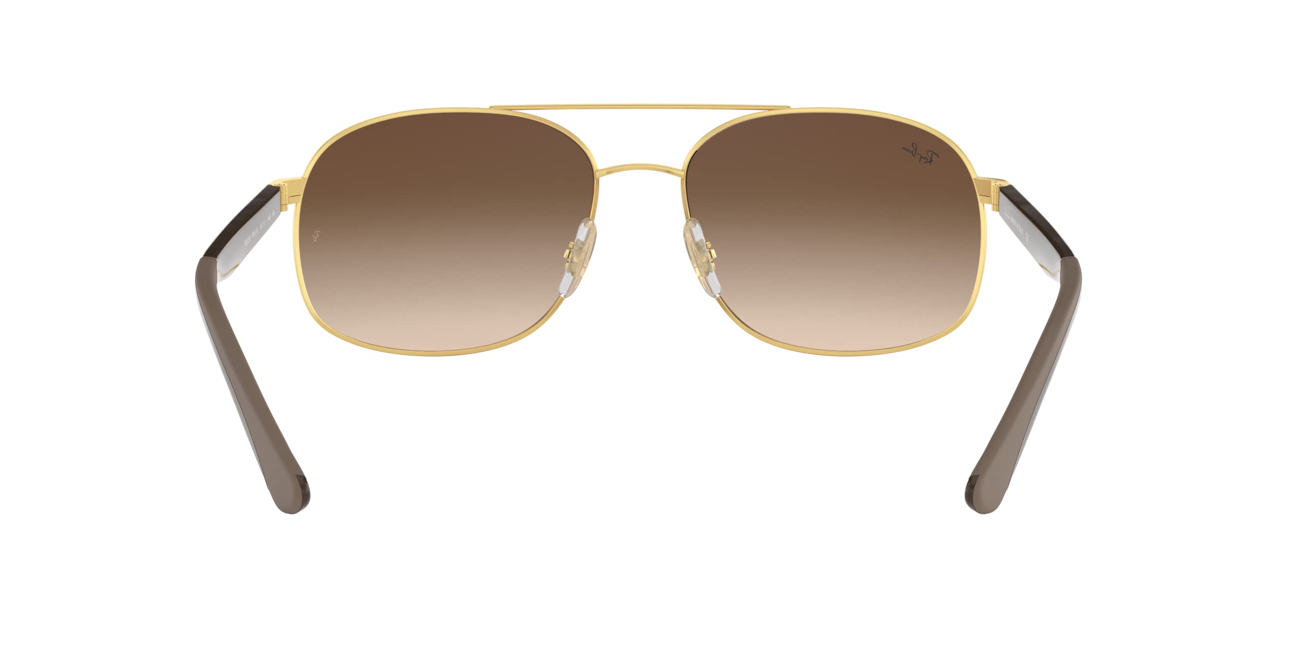 Ray-Ban Men's Rb3593 Square Sunglasses, Gold/Brown Gradient Dark Brown, 58 mm