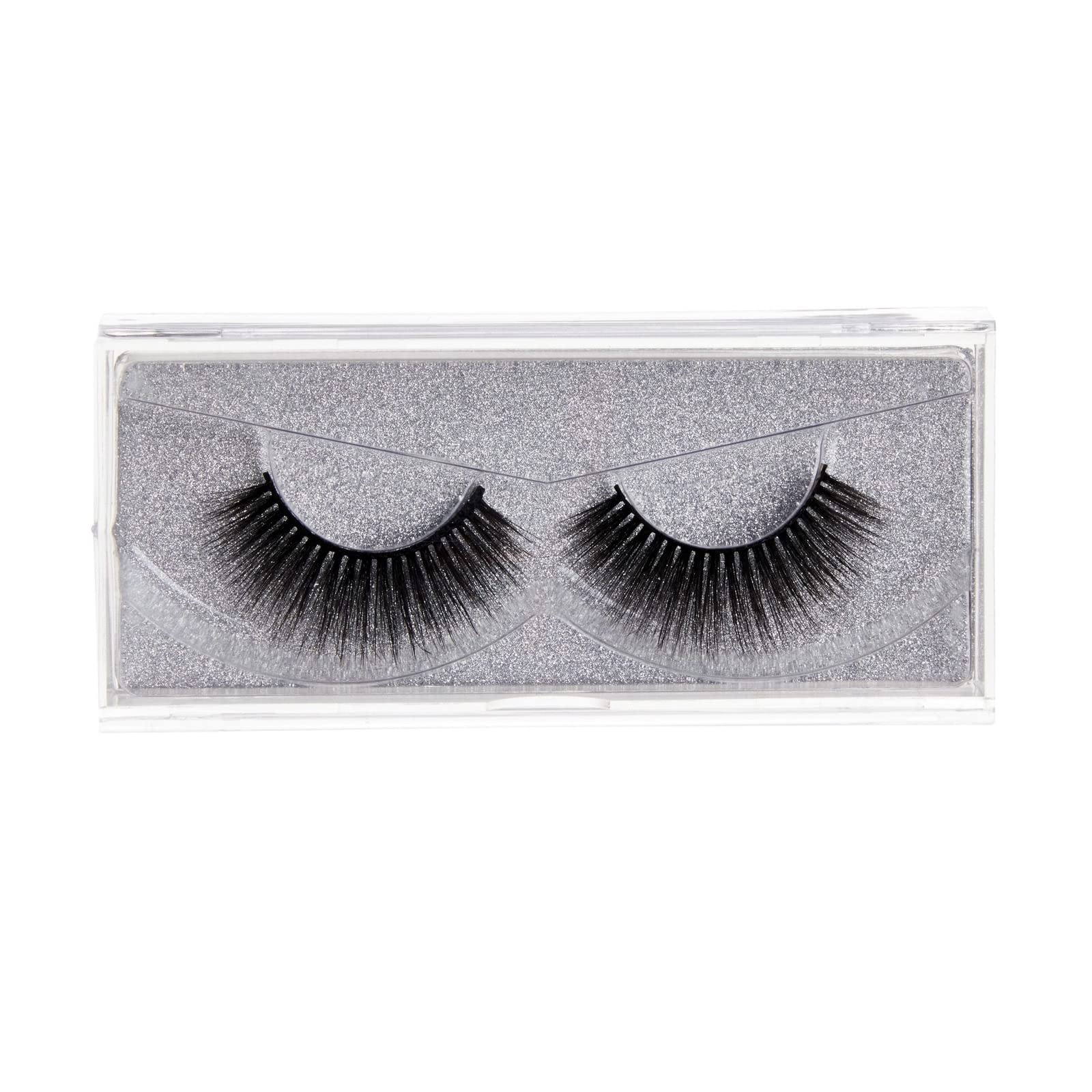 Stockroom Plus 30-Pack Transparent Empty Eyelash Boxes for False Eyelashes, Lash Cases Empty Bulk Wholesale with Glitter Paper Card for Makeup Artists, Women (4.4 x 2 Inches, 0.55" Width)