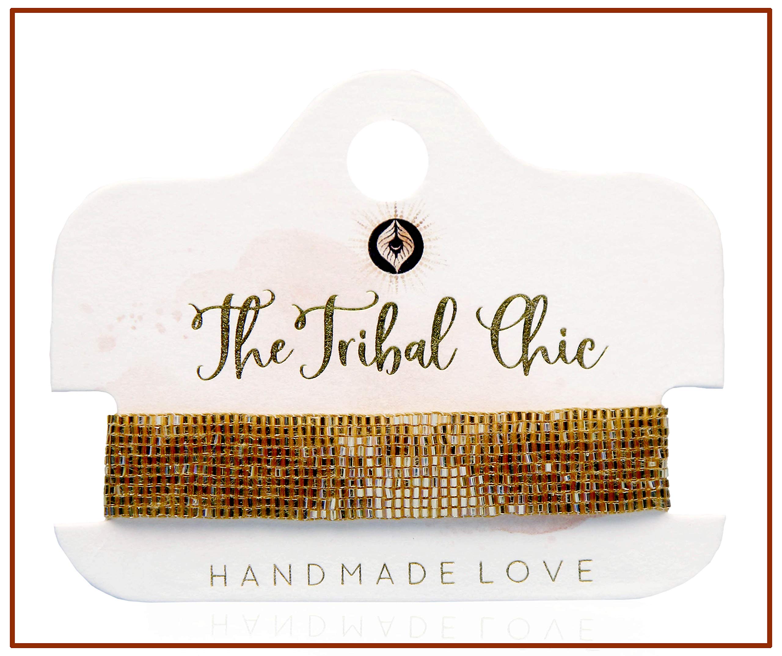 THE TRIBAL CHIC Miyuki Bugle Bead Bracelet for Women (Golden)