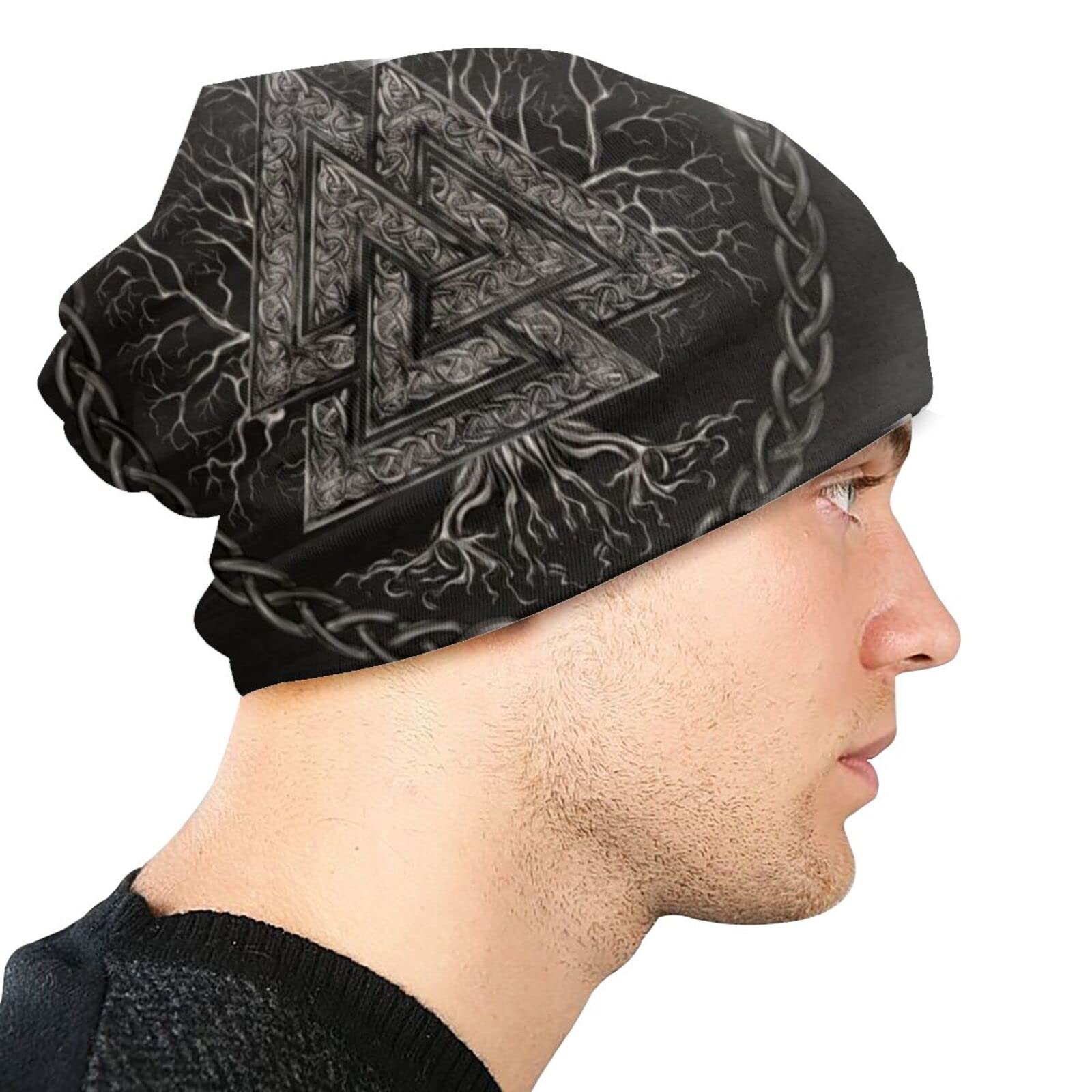 Vikings Beanie Hat Cap Winter Softknit Stocking Cap Slouchy Headwear for Men and Women