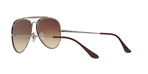Ray-Ban RB3584N Blaze Aviator Sunglasses, Gunmetal/Brown Gradient Dark Brown, 61 mm