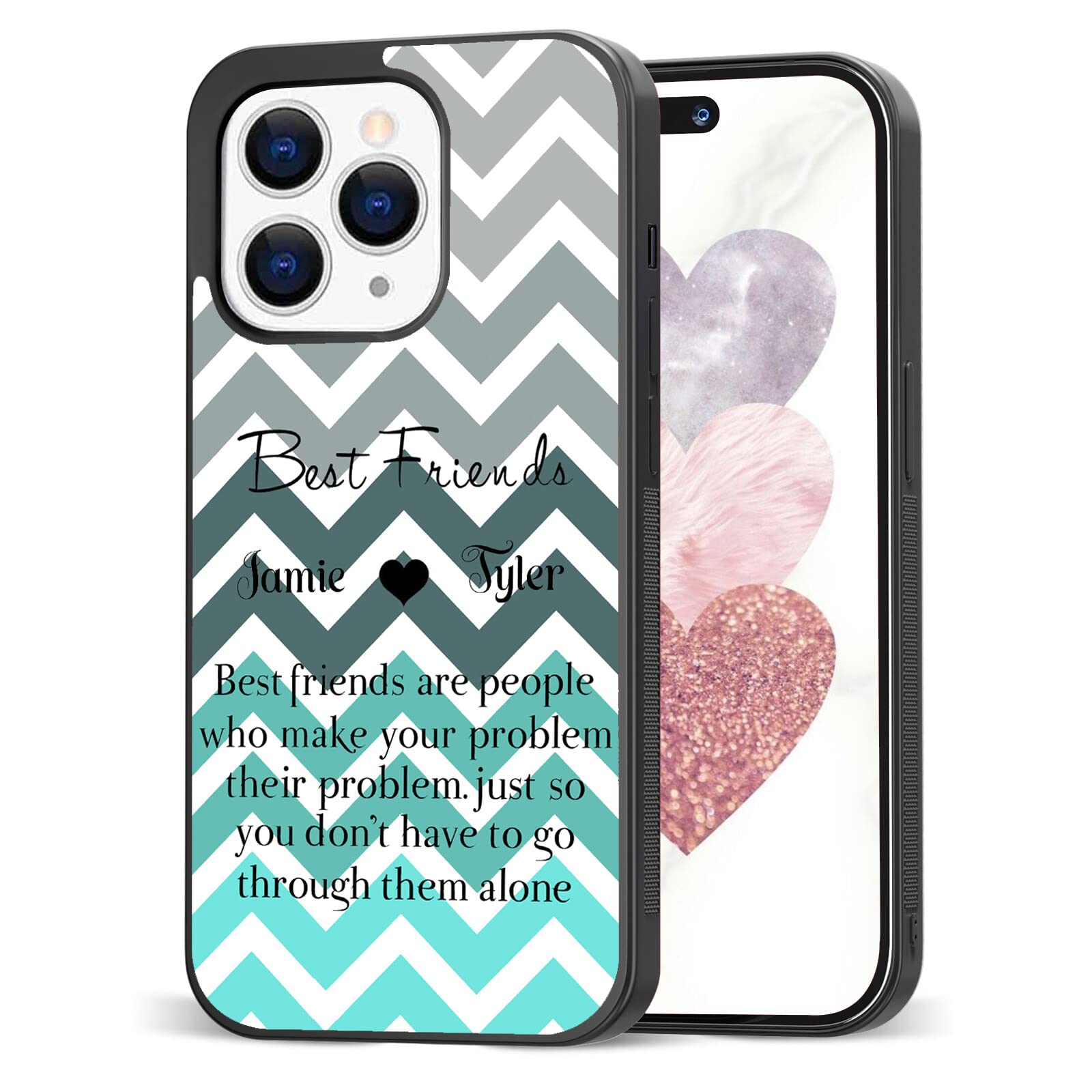 Personalized Name Phone Cases Trendy Infinity Chevron for Best Friends Girls Boys Women Rubber Cover Applicable to Samsung Galaxy A02S A03S A10 A12 A13 A32 A33 A42 A50 A51 A52 A53 A71 (5G) (Chevron)
