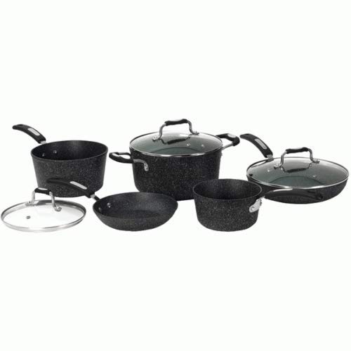 Starfrit The Rock 030930-001-0000 8-Piece Cookware Set with Bakelite Handles