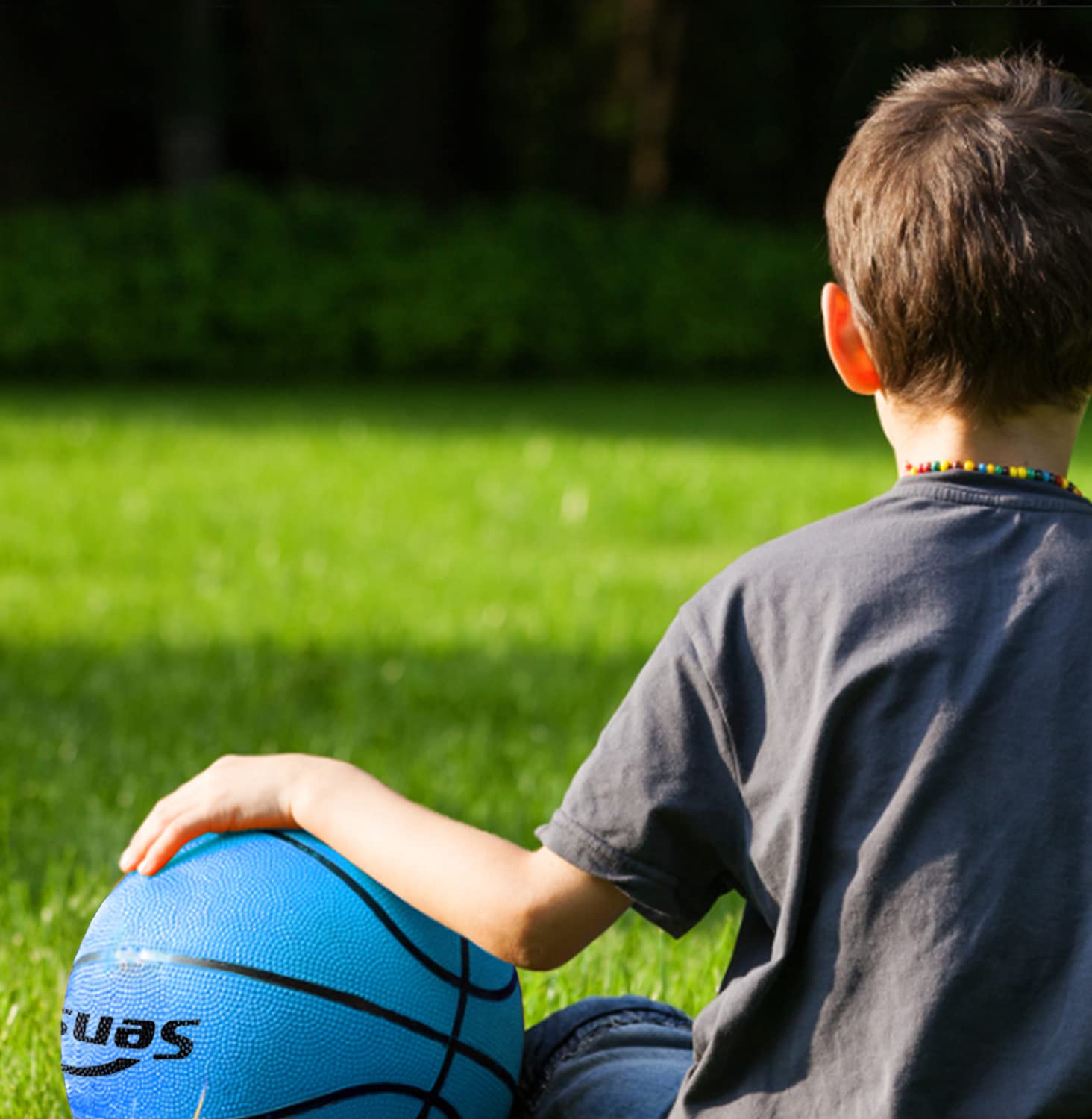 Senston 27.5" Kids Junior Basketball Balls Youth Size 5 Basketballs 27 inch Boys Game Ball Blue