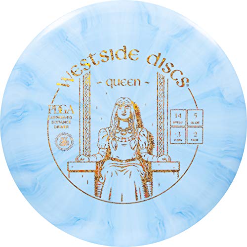 Westside Discs Origio Burst Queen Disc Golf Driver, Men and Women, Maximum Distance Frisbee Golf Disc, Great for Beginners and Easy to Throw, 176g, Stamp Color and Burst Pattern Will Vary, Blue