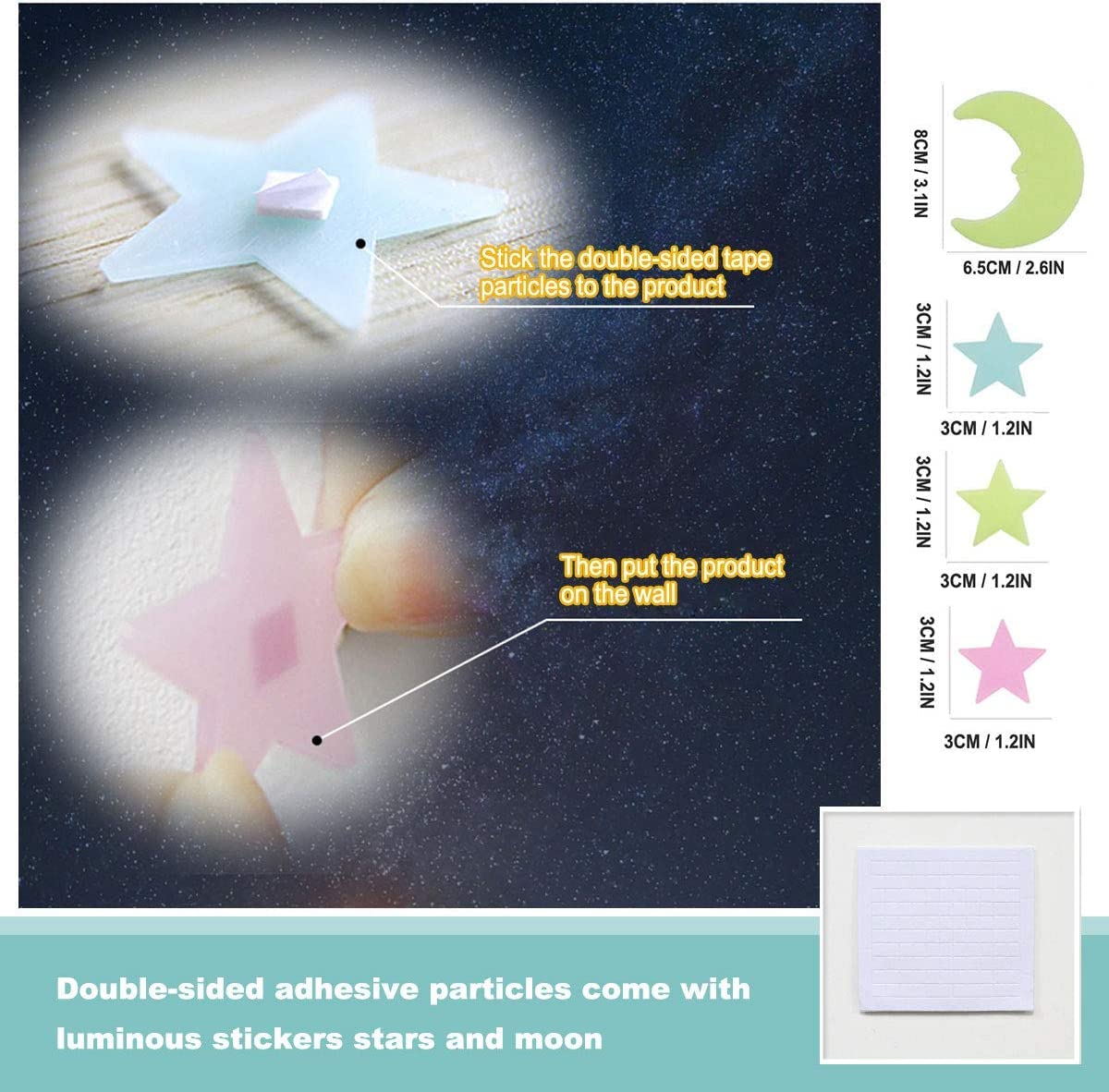 Starry Sky Galaxy Wolf Room Decor Wall Decal and Glow Moon Star Stickers RUIPBOTE Teen Bedroom Wall Decor Murals