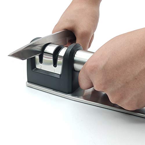 Stainless Steel Sharpener Fine Coarse Grinding Wheel Bar Kitchen Knife Blade Sharp Edge Simple Sharpener