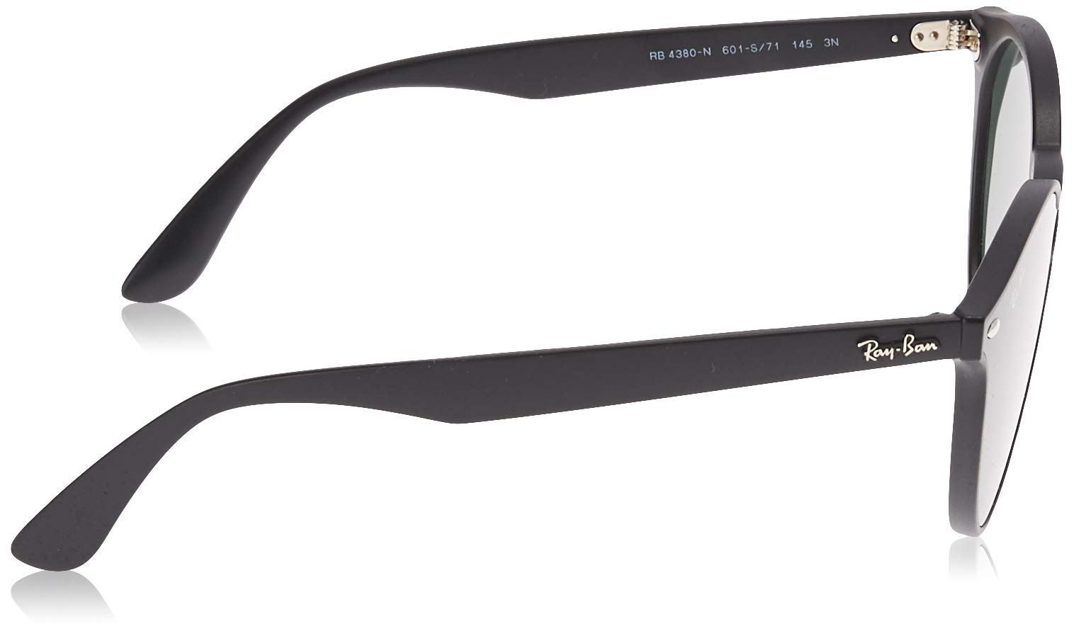 Ray-Ban RB4380N Blaze Round Sunglasses, Matte Black/Dark Green, 37 mm