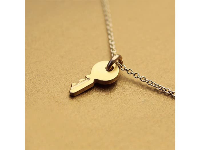 QXFQJT Friendship Key Pendant Chain Necklace with Message Card Gift Card (Key)