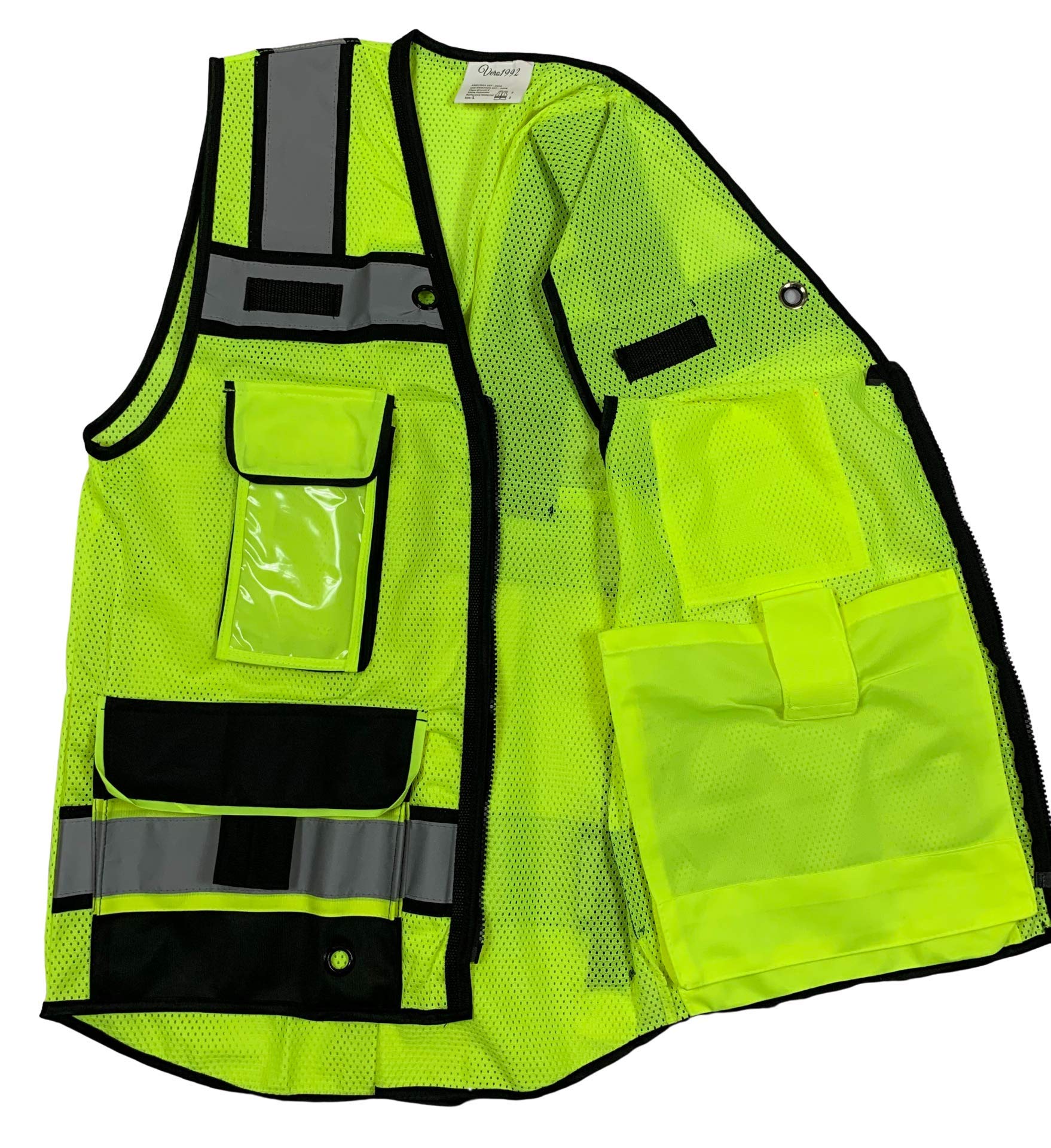 REXZUS (B Engineer Safety Vest, High Visibility Reflective Safety, Vest Mesh with Zipper and pockets (Yellow, Medium)