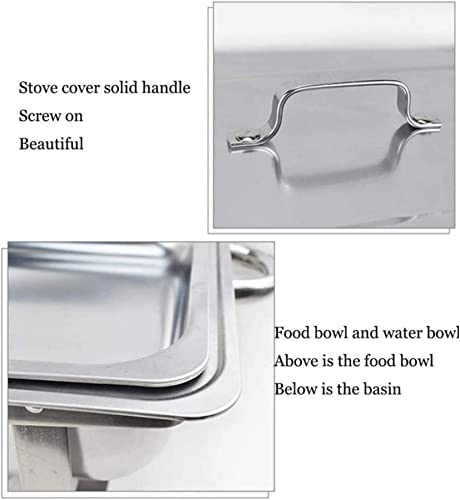 UZOURI Stainless Steel Chafing Dish, Chafing Dish Set Food Warmer Buffet, Stainless Steel Rectangular Full Size Pans for Wedding Graduation Events Parties,9L