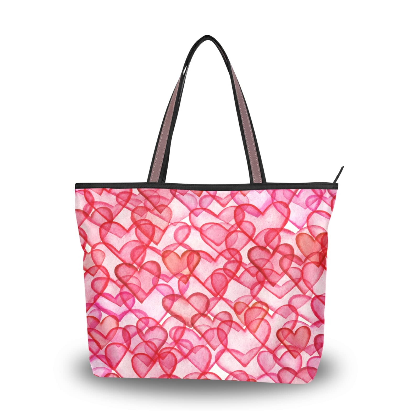 Valentine Tote Purse Heart Printed Tote Bag Purse,Women Valentine's Day Tote Bag