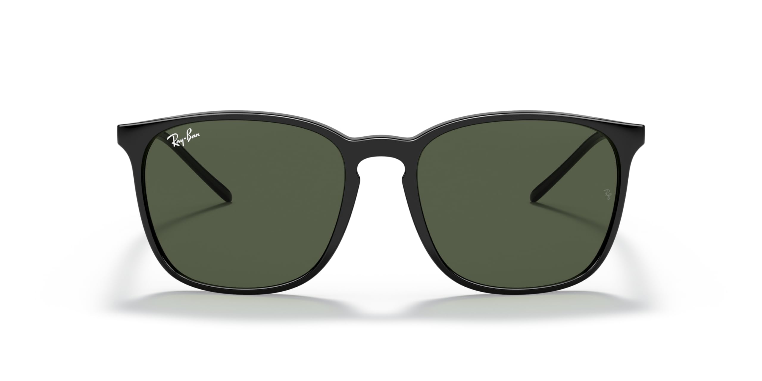 Ray-Ban RB4387 Square Sunglasses, Black/Dark Green, 56 mm