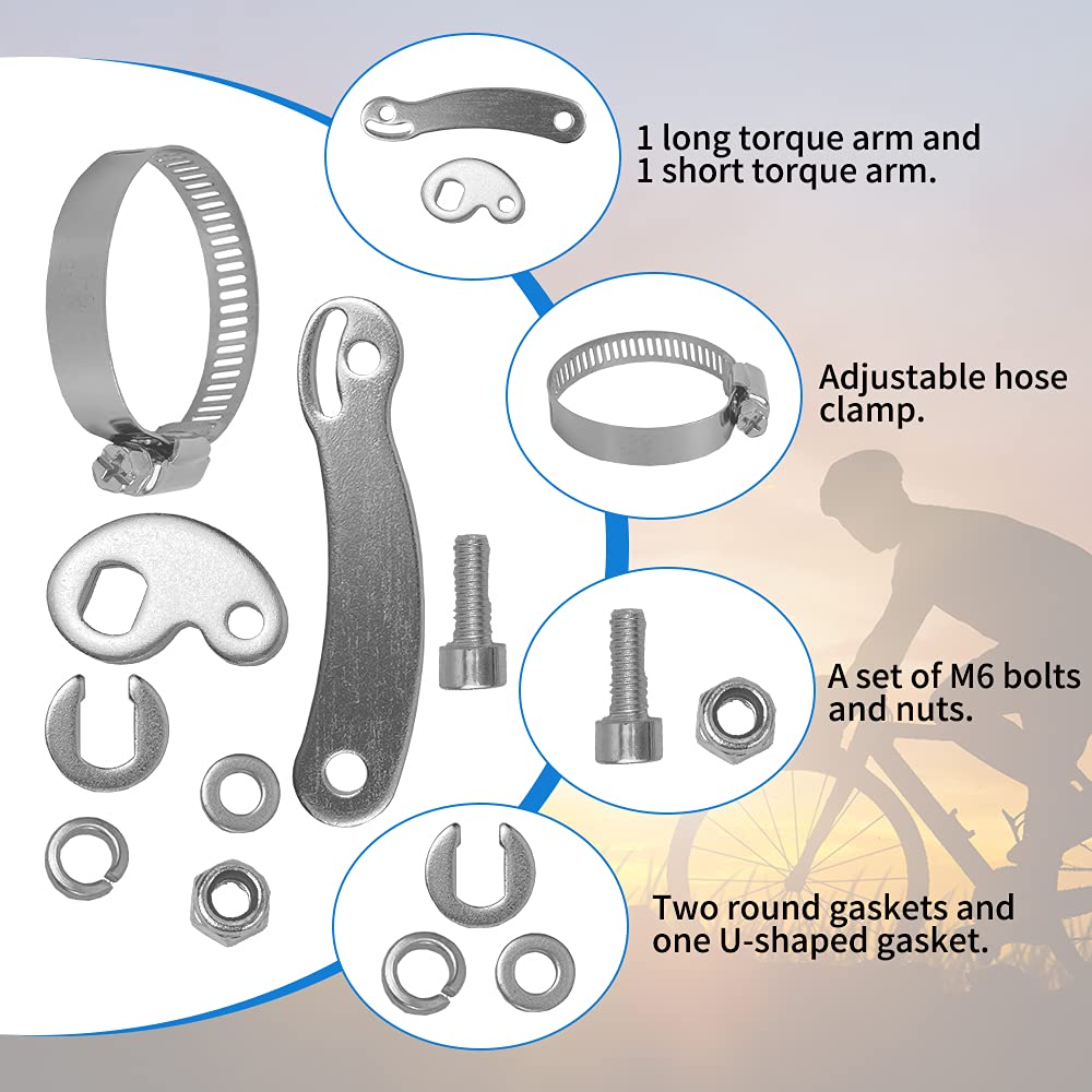 通用 E-bicke Accessories Torque Arm, 2 Sets M14 Torque Arm Universal for Electric Bicycle E-Bike Front or Rear Motor