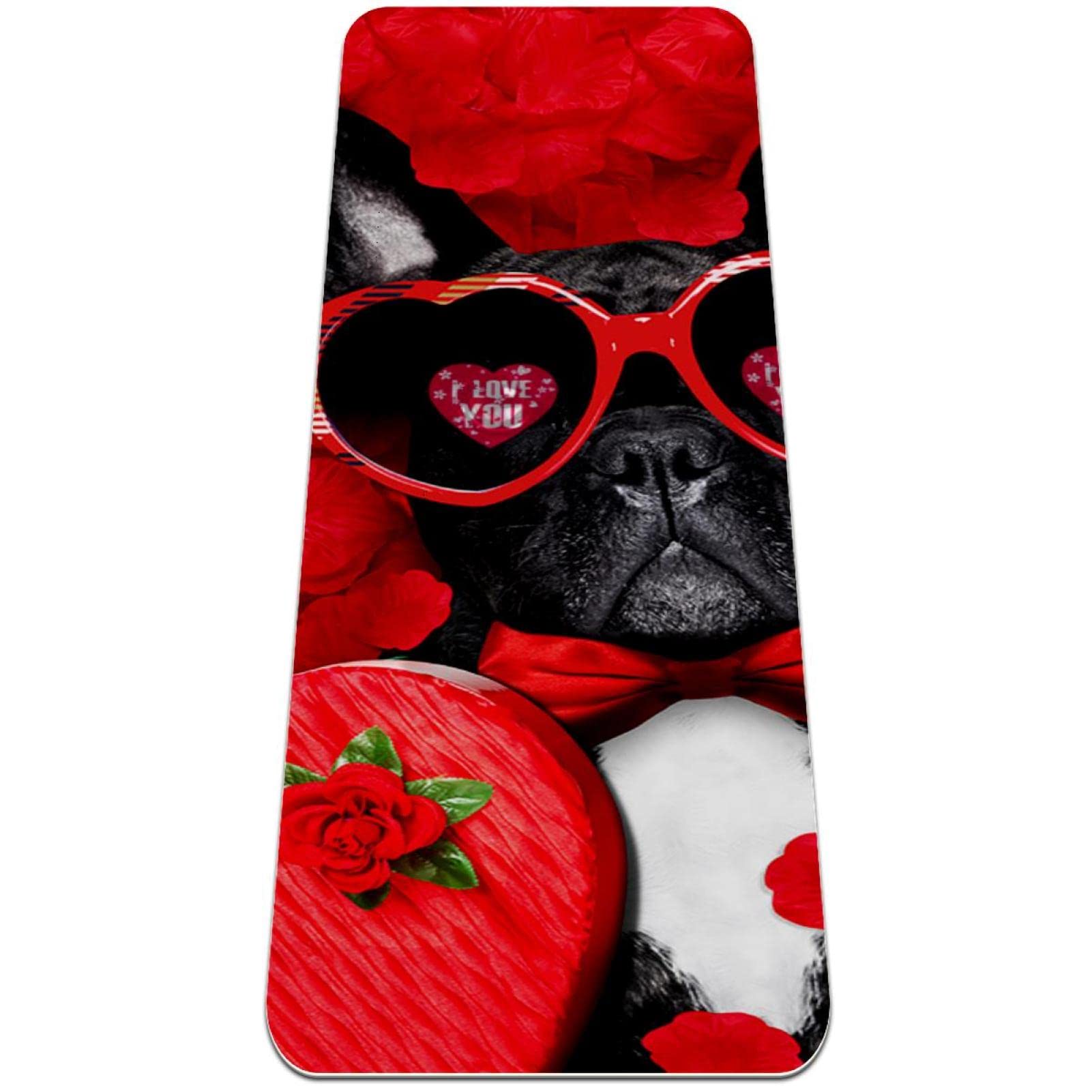 Yoga Mat, Yoga Mats for Home Workout, Workout Mat, Exercise Mats, Pilates Mat, Valentine Dog