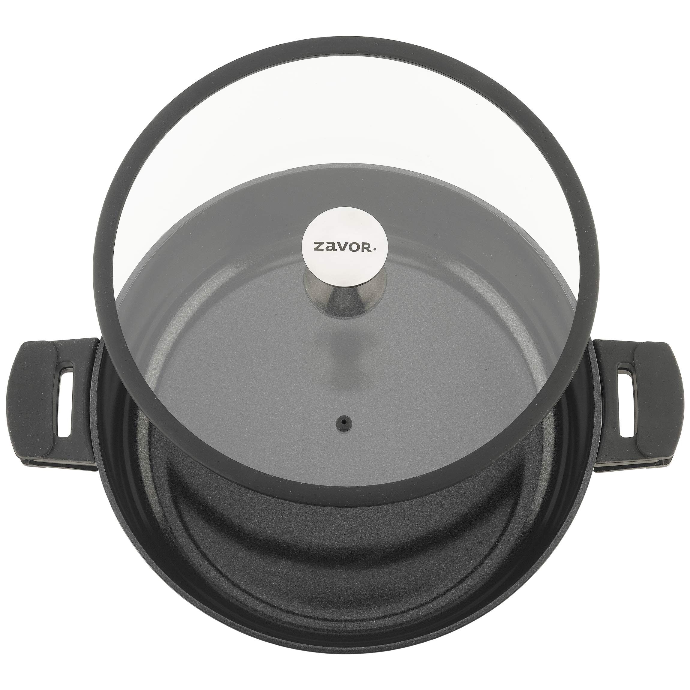 ZAVOR Noir 6 Qt Sauté Pan - Premium Cast Aluminum with Titanium-based Nonstick Ceramic Coating & Removable Handles - Ultra Lightweight - Oven & Induction Ready | Noir Collection (ZCWNR37)